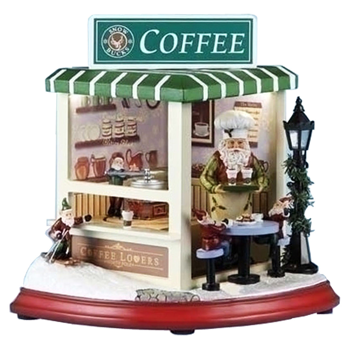Roman Roman Coffee Shop Musical Music Box 32296 Interior Christmas